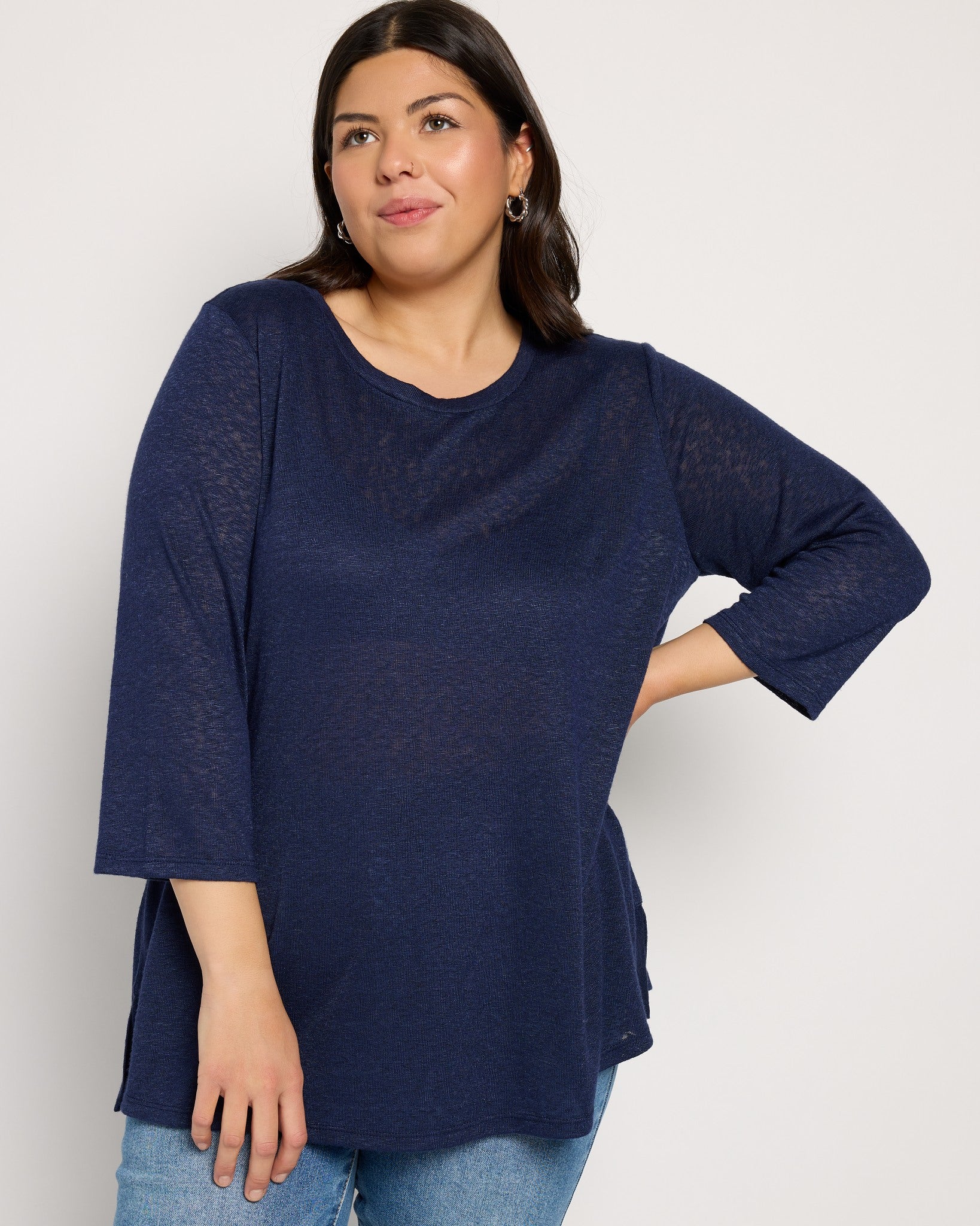 Plus Size Caty Side Slit Top