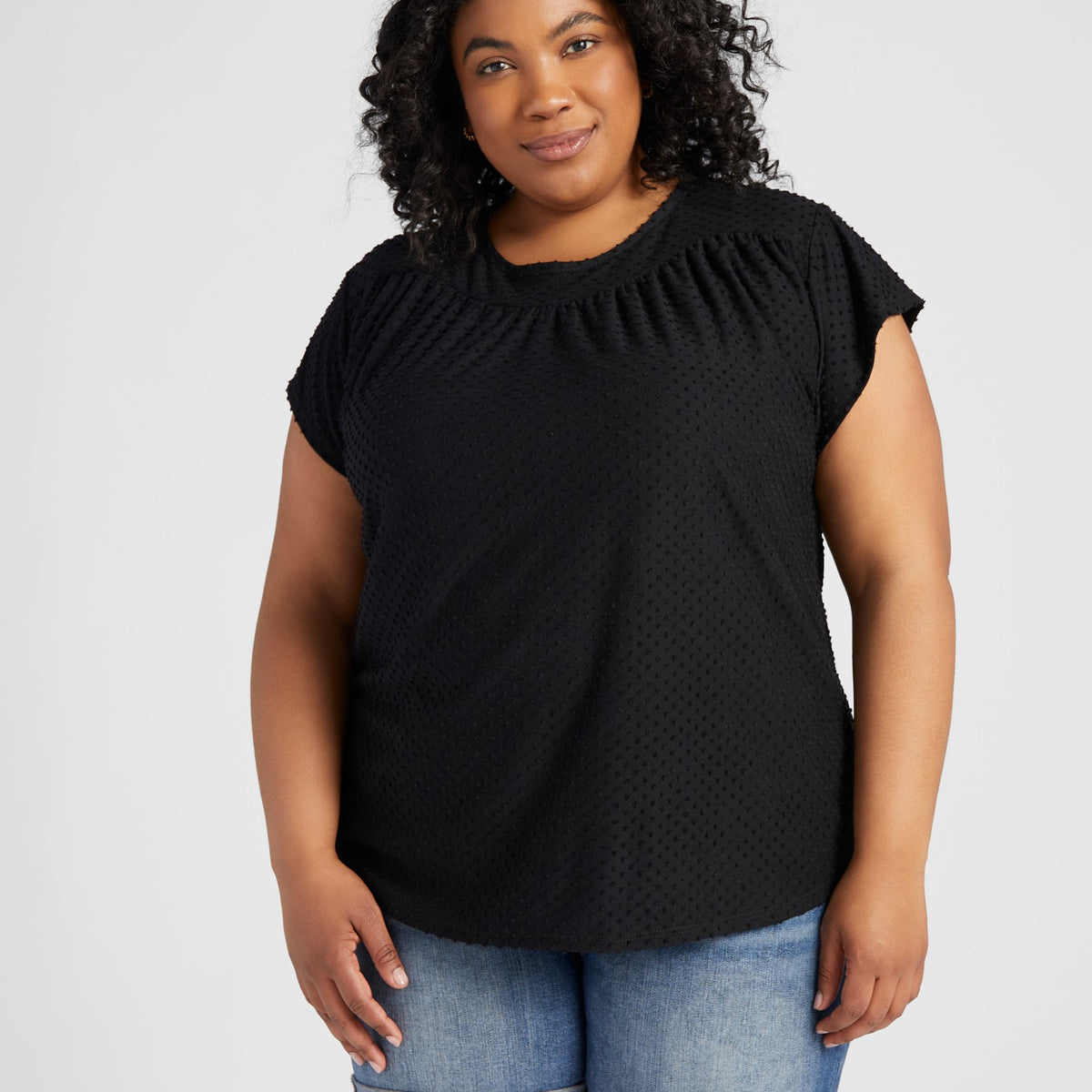Loveappella Plus Size Drape Tie Back Work Top – Wantable