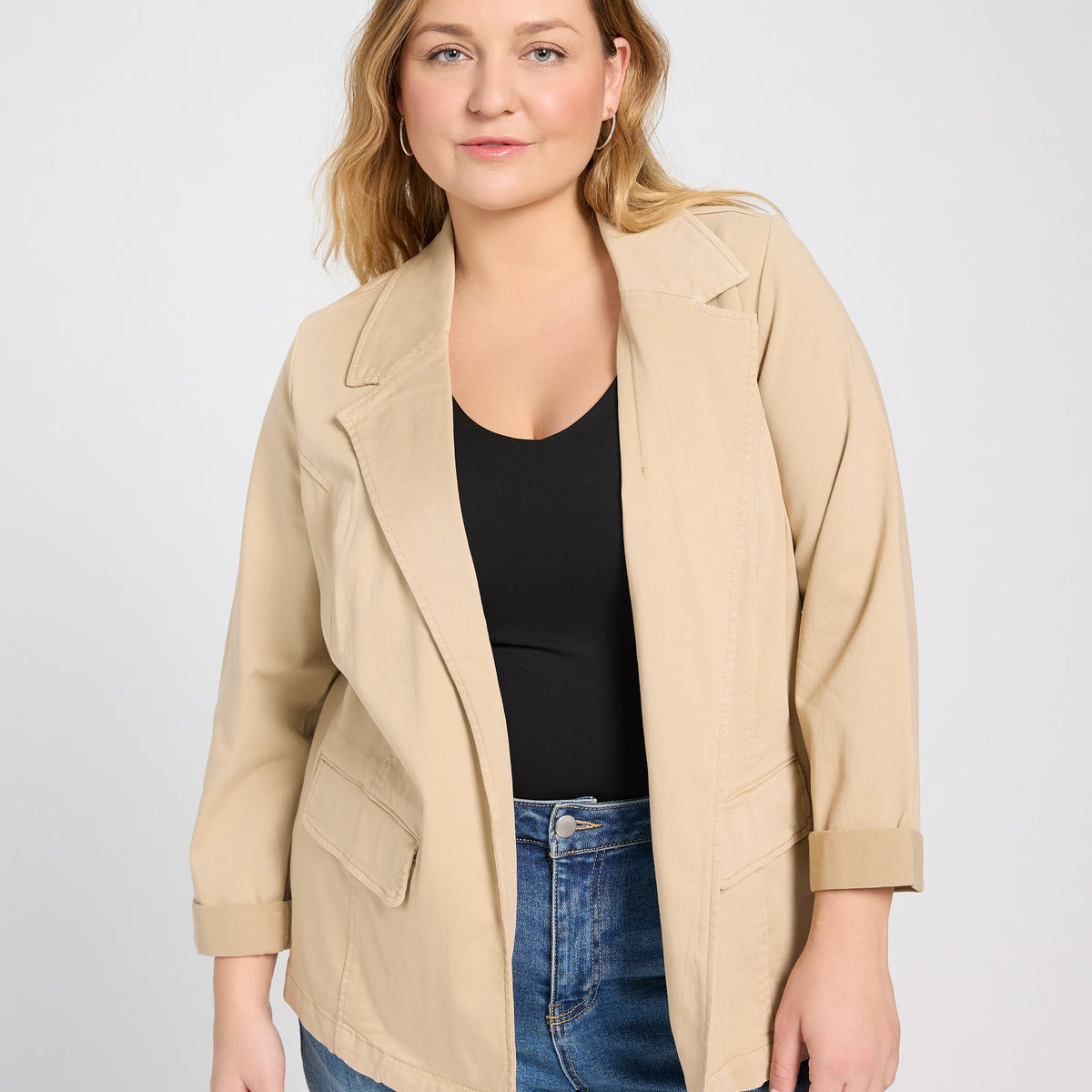Plus Size Open-Front Blazer - Comfy Relaxed Fit Style – Wantable