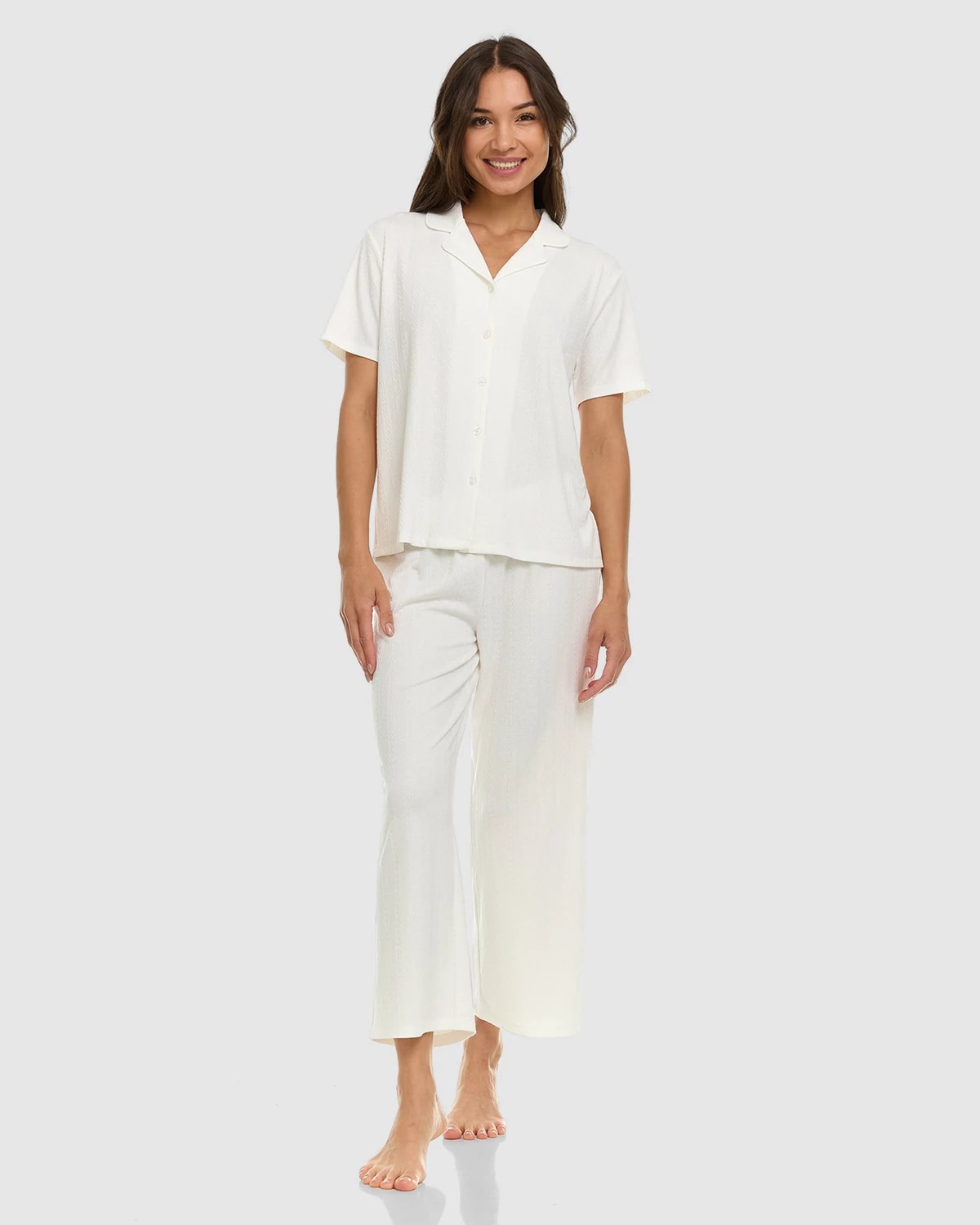 Luisa Textured Knit Notch Sleep Set