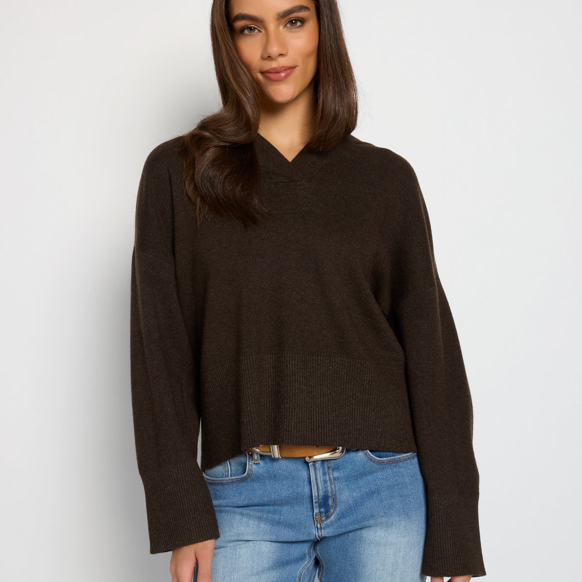 Grace Hooded Sweater - Cozy Deep V-Neck Knit – Wantable