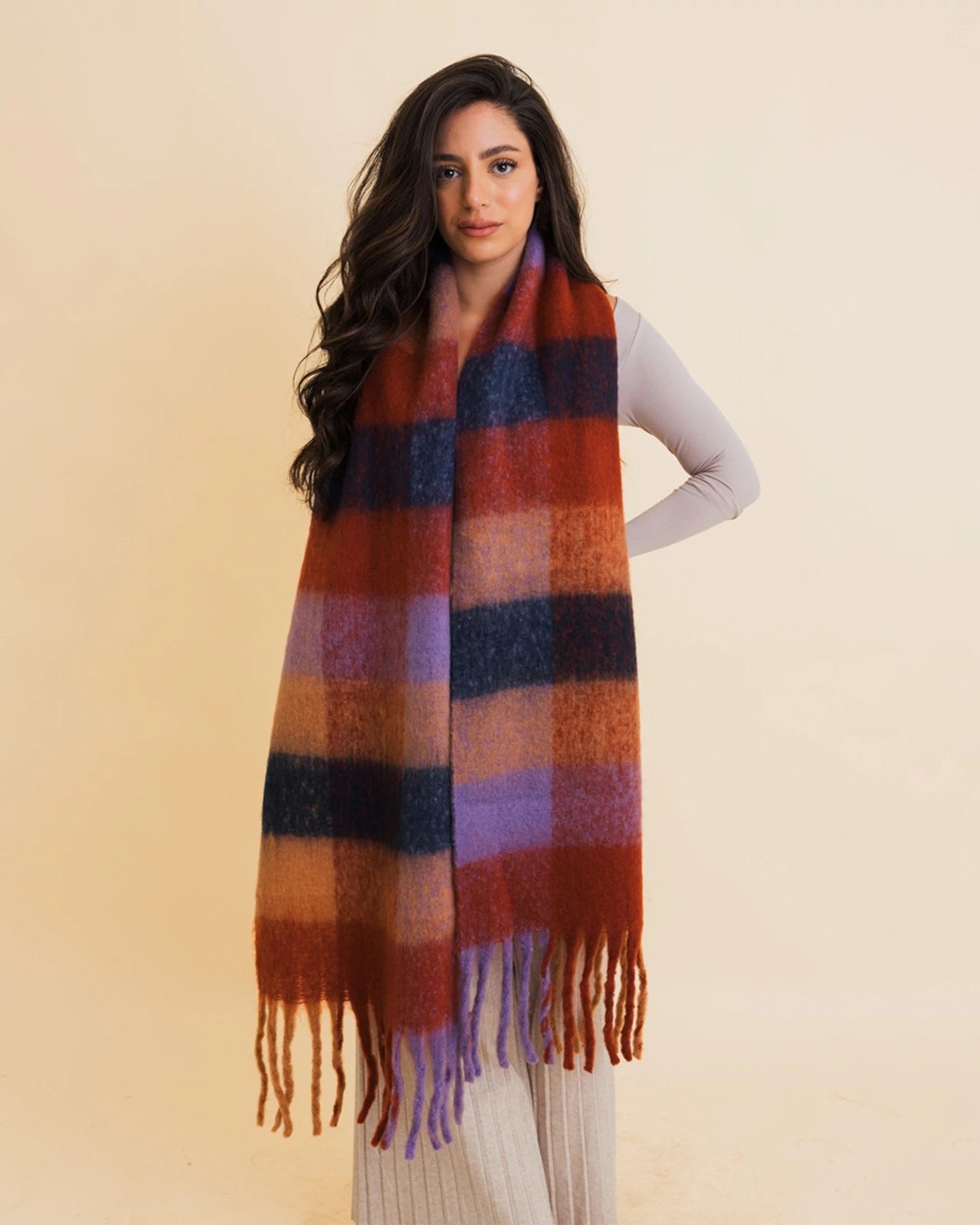 Cozy Oversized Fringe Scarf